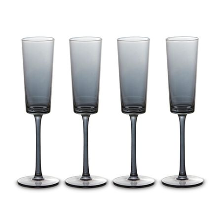 Simply Home Dusky Grey Flute Glass Set of 4 only £12.00