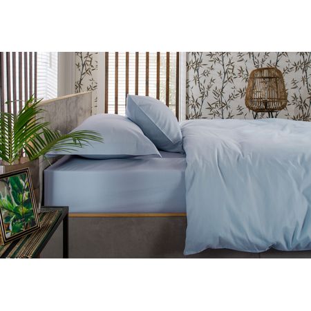 The Lyndon Company Fitted Sheets 200 Thread Count Powder Blue from £17.50