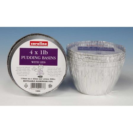 Caroline Foil Pudding Basins 4 x 1lb only £3.29