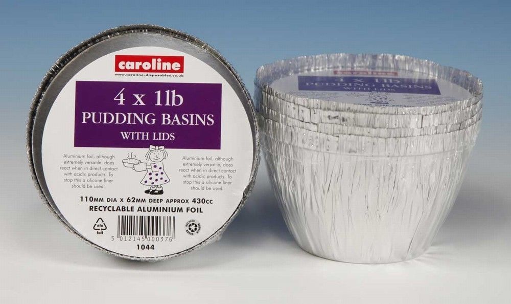 Caroline Foil Pudding Basins 4 x 1lb only £3.29